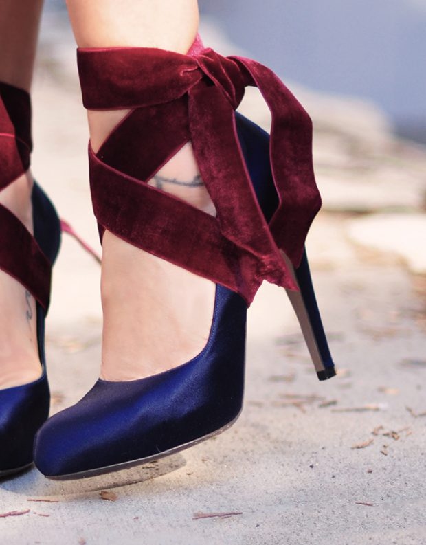 MISYELLE STORE BLOG: VELVET RIBBON ANKLE WRAP BOW HEELS DIY